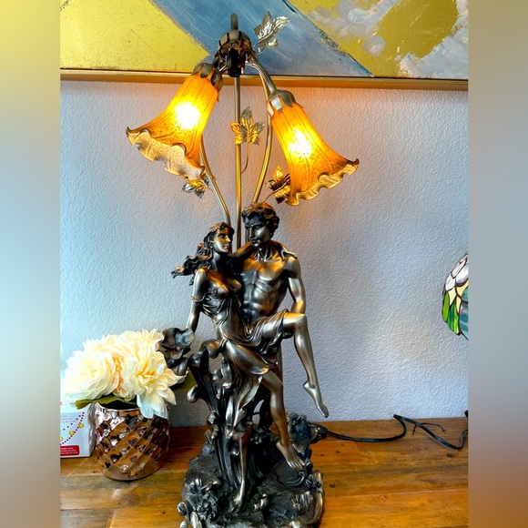 Accents | Vintage Bronze Romantic Couple Lamp | Poshmark